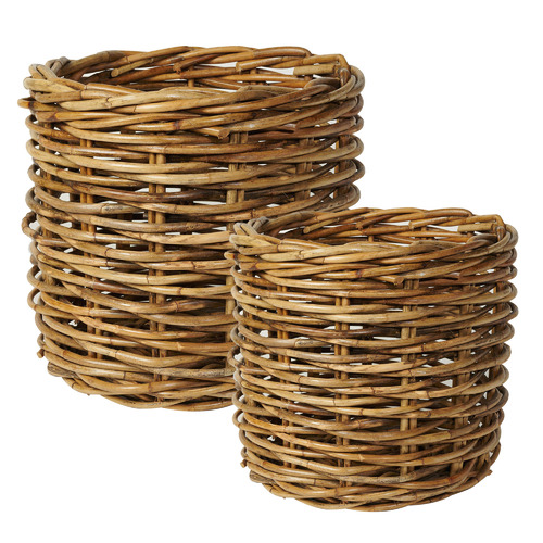 2 Piece Carson Kubu Rattan Basket Set | Temple & Webster