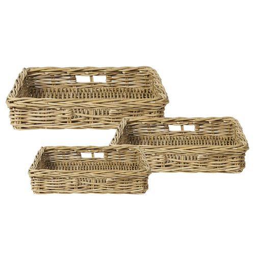 3 Piece Napa Kubu Rattan Tray Set | Temple & Webster