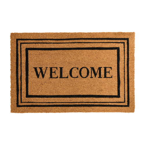 Wicka Black Polo Welcome Coir Doormat | Temple & Webster