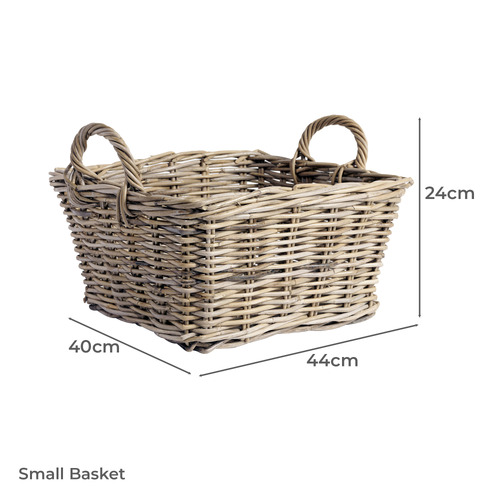 Wicka 3 Piece Chatsworth Kubu Cane Basket Set | Temple & Webster
