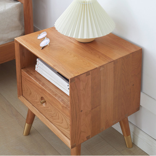 Modern Collective Clayton Cherry Wood Bedside Table | Temple & Webster