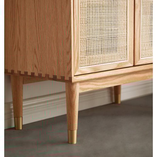 Modern Collective Tyreece Oak Wood & Rattan Sideboard | Temple & Webster