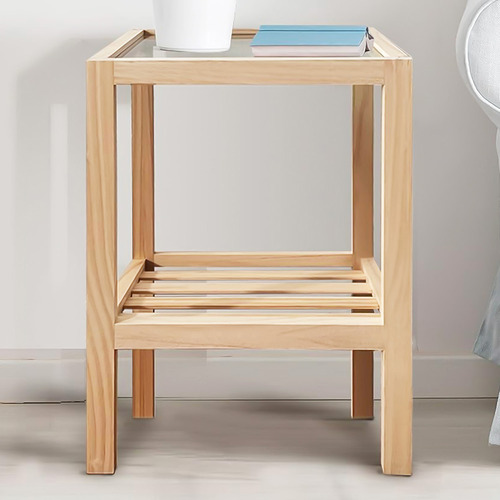 Modern Collective Darcy Pine Wood Side Table | Temple & Webster