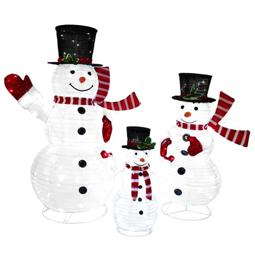 3 Piece Freezy Snowman LED Christmas Decoration | Temple & Webster