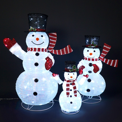 3 Piece Freezy Snowman LED Christmas Decoration | Temple & Webster
