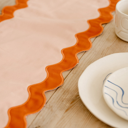 Rivie Cotton Canvas Table Runner | Temple & Webster