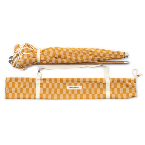 1.83m Chequered Beach Umbrella | Temple & Webster