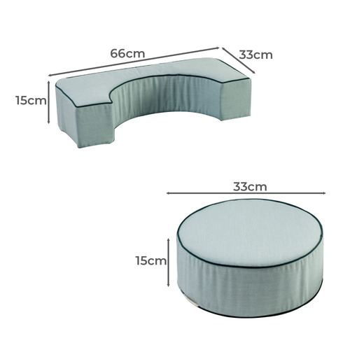 5 Piece Rivie Outdoor Modular Pillow Stack Set | Temple & Webster