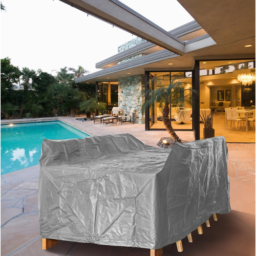 WorthCovering Grey Divide Rectangular Outdoor Table Cover | Temple ...