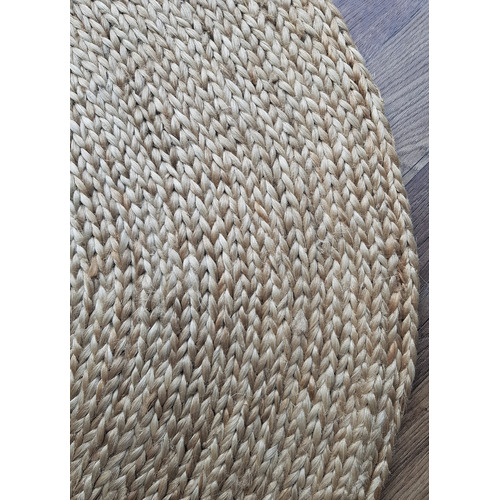 Ruglife Natural Hanson Hand-Knotted Jute Round Rug | Temple & Webster