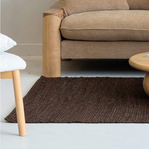 Ruglife Dark Brown Jairus Hand-Knotted Jute Rug | Temple & Webster