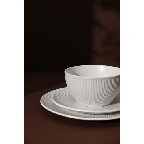 Sunday Homewares 12 Piece Matte Glaze Ribbed Dinner Set | Temple & Webster