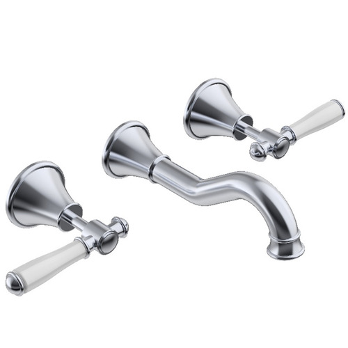 Prime Shepherds Crook Ceramic Handle Wall Tap Set | Temple & Webster