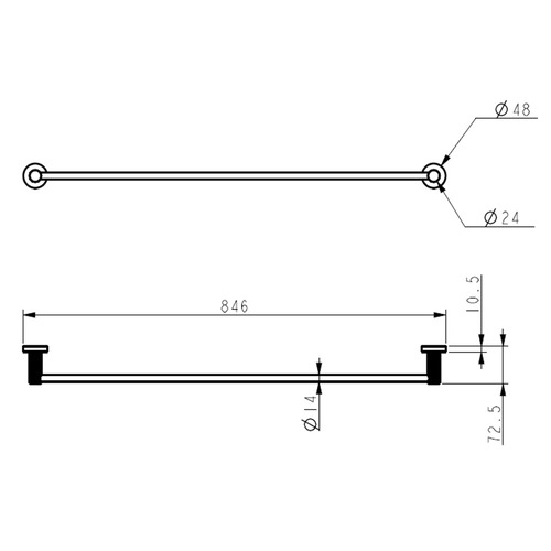 Courtney Single Tower Rail | Temple & Webster
