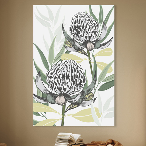 Vyve Fyre Design White Waratah I Printed Wall Art | Temple & Webster