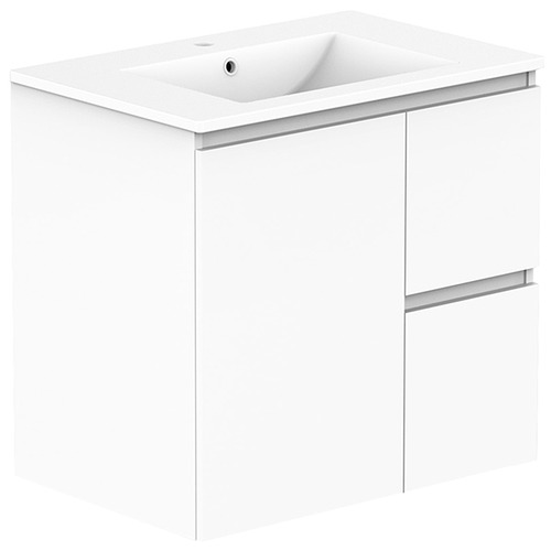 Jane Express 750mm Polar White Single Vanity with Basin | Temple & Webster