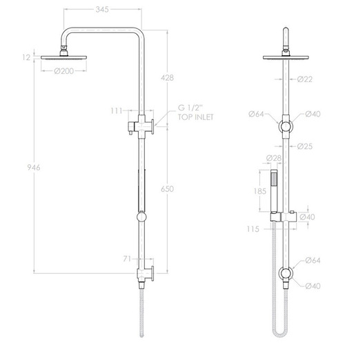 Bloom Twin Shower | Temple & Webster