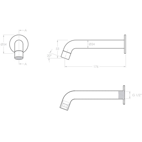 ArchitecturalDesigner Soul 180mm Bath/Basin Spout | Temple & Webster
