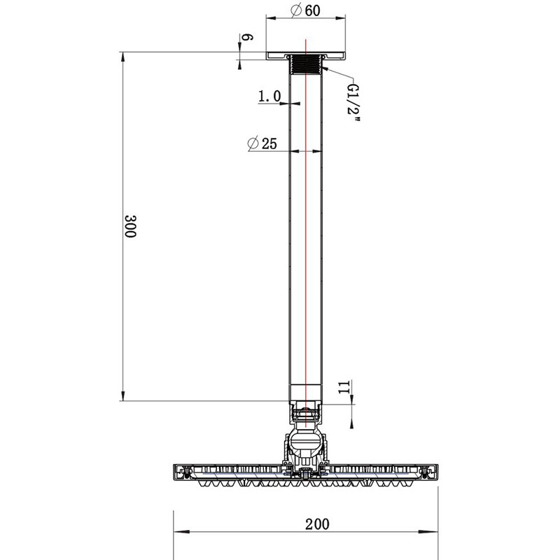 Bloom Round 200mm Ceiling Shower Arm & Head | Temple & Webster