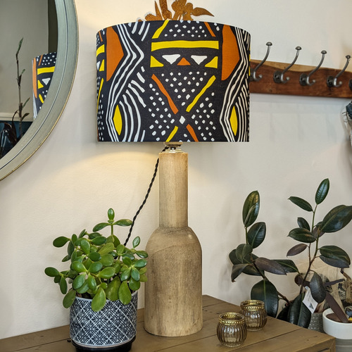 African Bogolan Cotton Lamp Shade | Temple & Webster