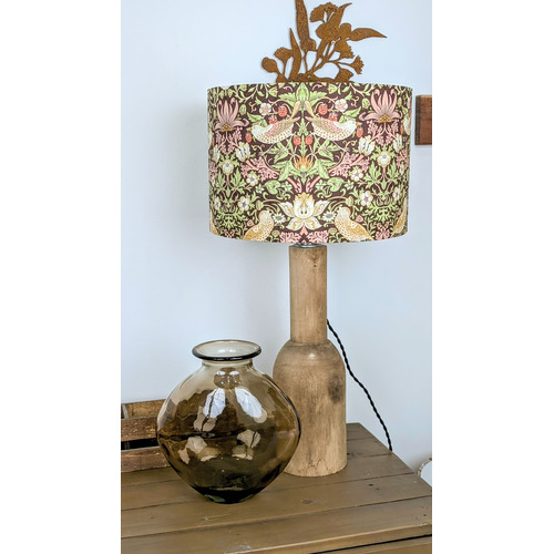 Strawberry Thief-William Morris Chocolate Cotton Lamp Shade | Temple ...