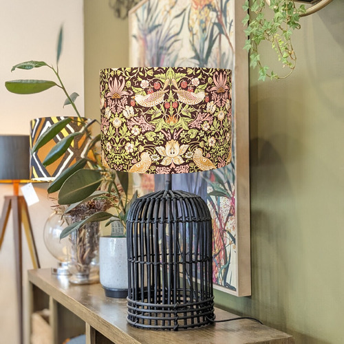 Strawberry Thief-William Morris Chocolate Cotton Lamp Shade | Temple ...