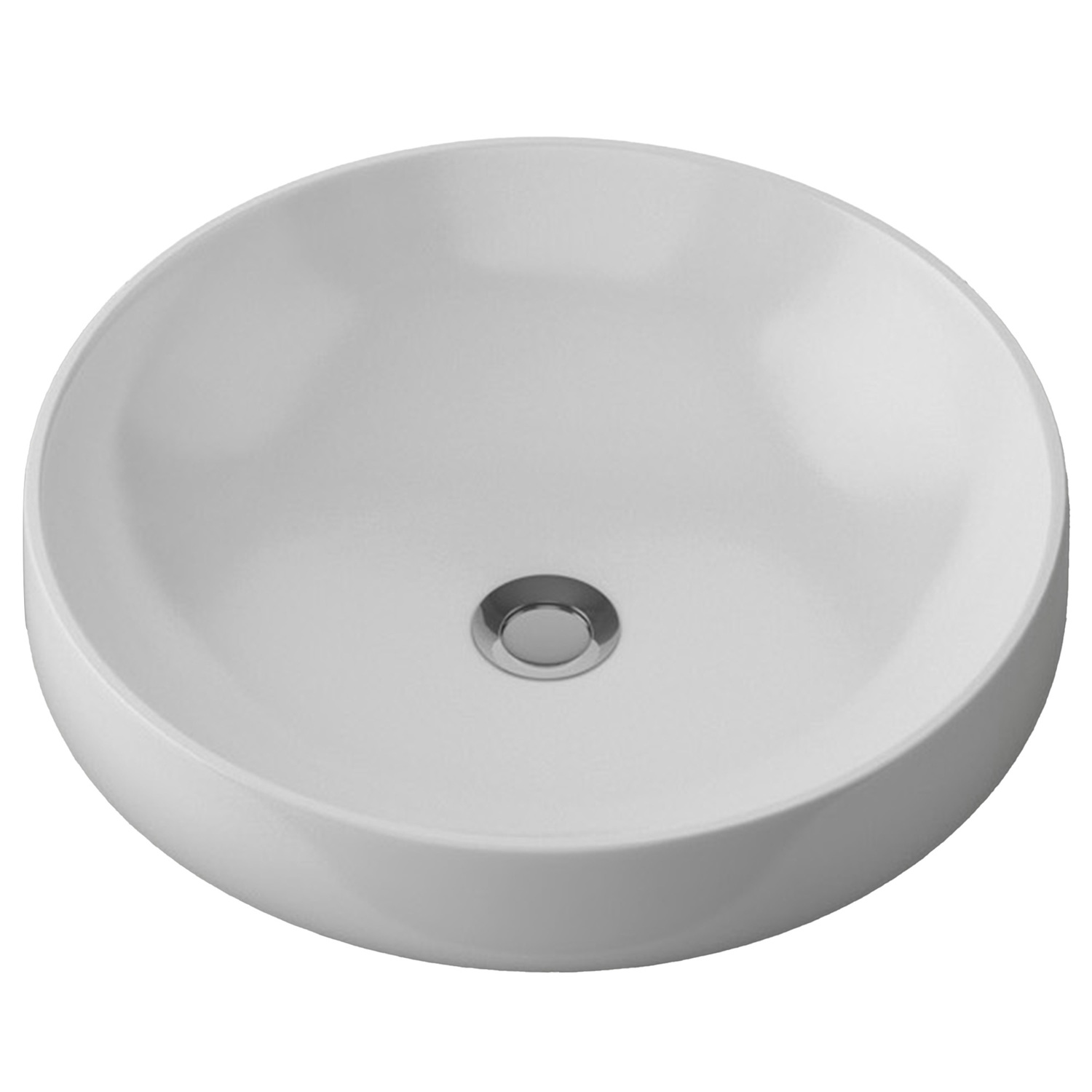 Timberline Radius 400mm Round Ceramic Semi-Inset Basin | Temple & Webster