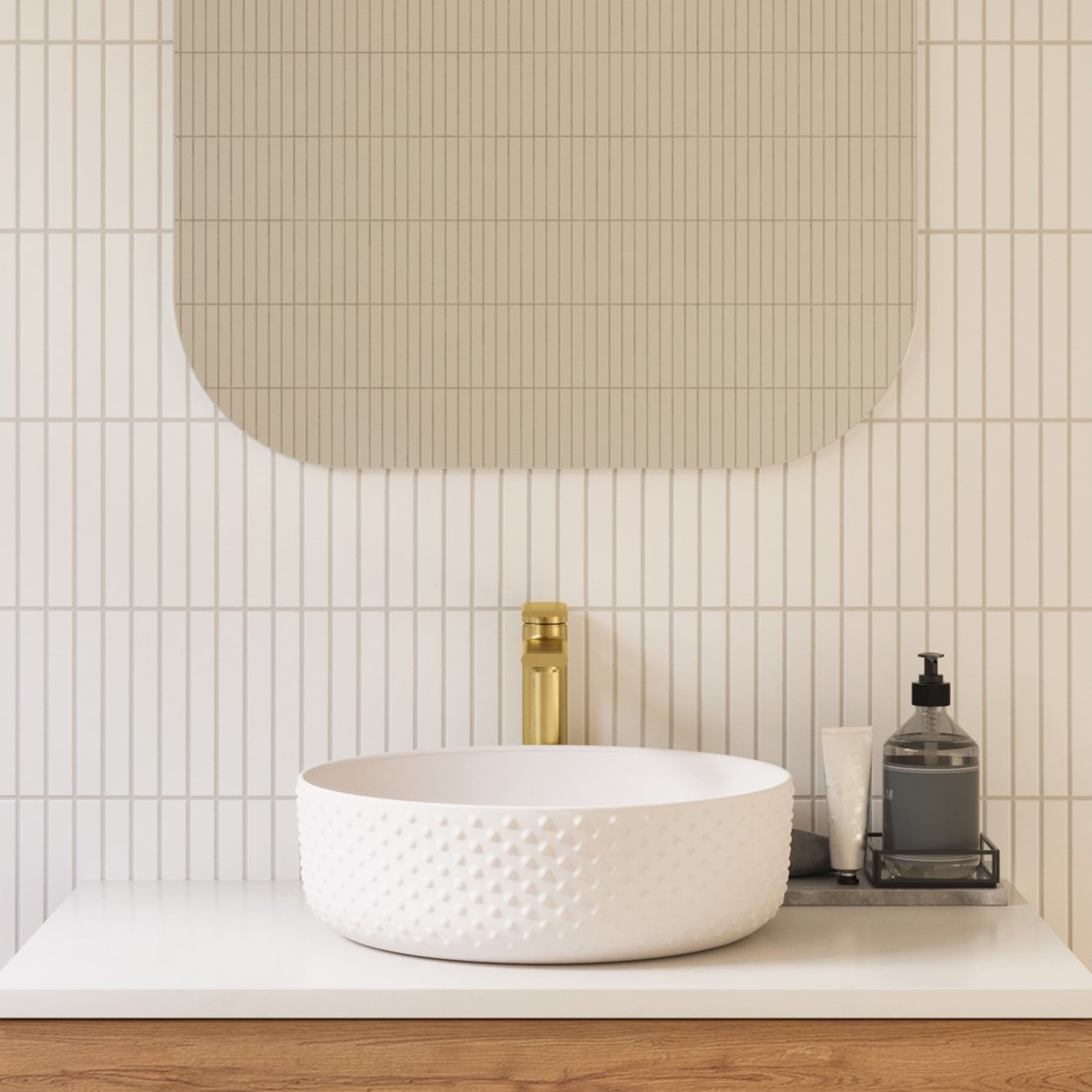 Timberline Allure Dimple 360mm Round Ceramic Above Counter Basin ...