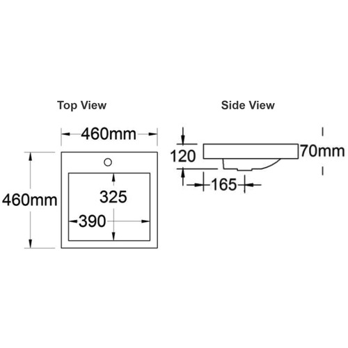 Cove 460mm Gloss White Square Semi-inset Basin | Temple & Webster