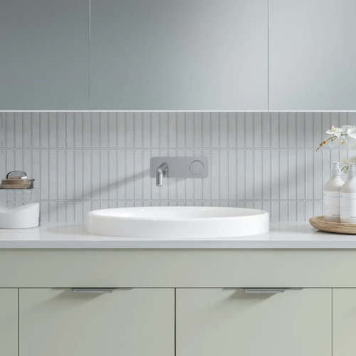 Coast 495mm Gloss White Oval Semi-inset Basin | Temple & Webster