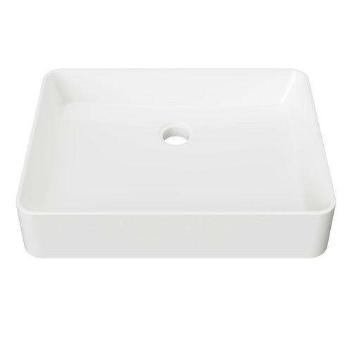 Fergus 500mm Gloss White Semi-recessed Basin | Temple & Webster