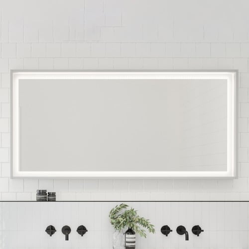 Satin White Halifax Rectangular Wall Mirror | Temple & Webster