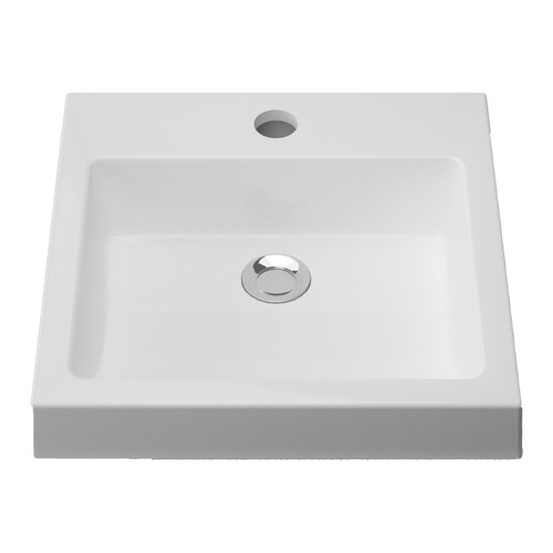 Cove 460mm Gloss White Square Semi-inset Basin | Temple & Webster