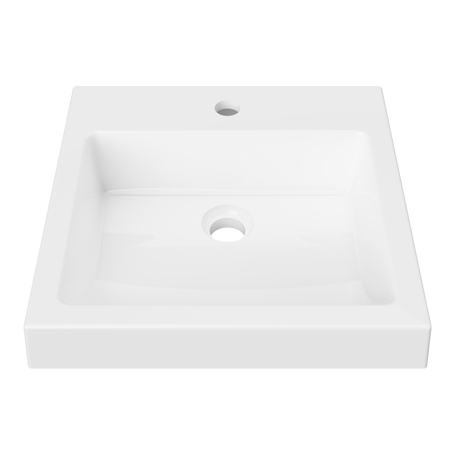 Cove 460mm Gloss White Square Semi-inset Basin | Temple & Webster