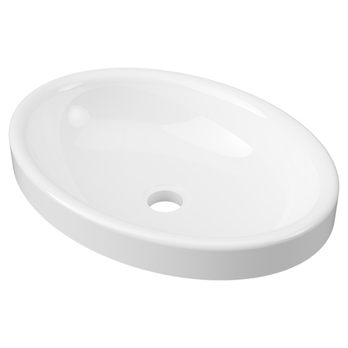 Coast 495mm Gloss White Oval Semi-inset Basin | Temple & Webster
