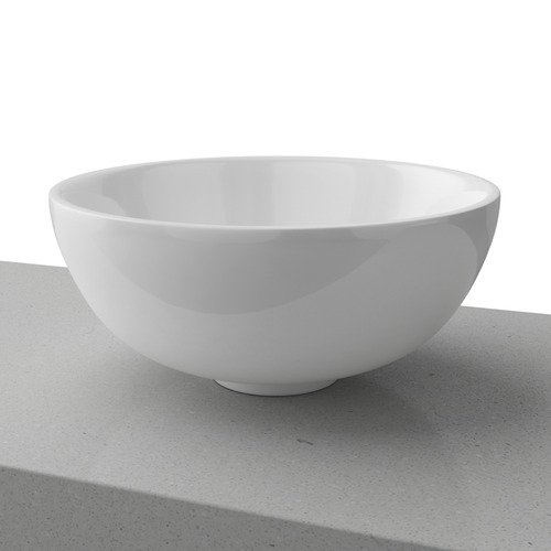 Timberline Rose 320mm Gloss White Round Ceramic Above Counter Basin ...