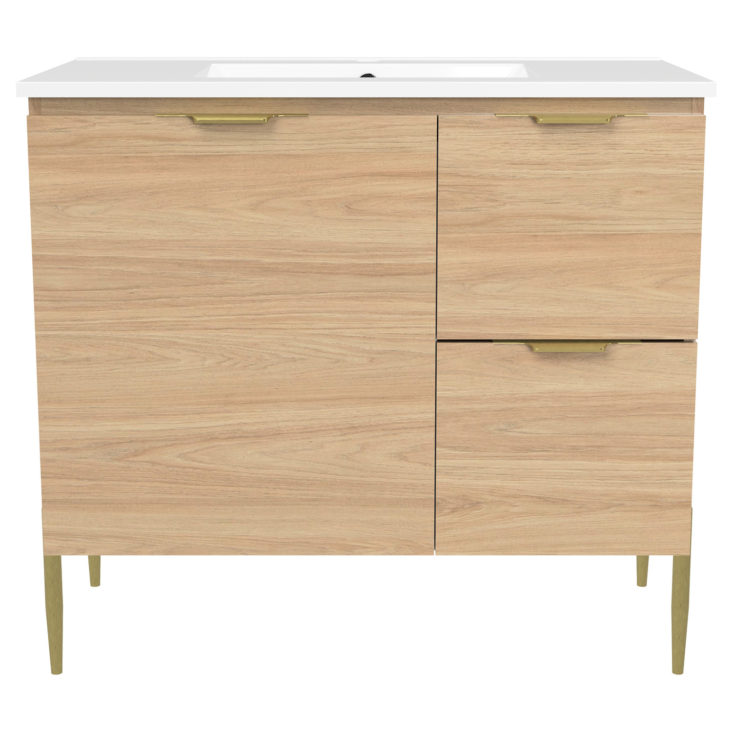 Nevada 900mm Freestanding Vanity with Ceramic Countertop | Temple & Webster
