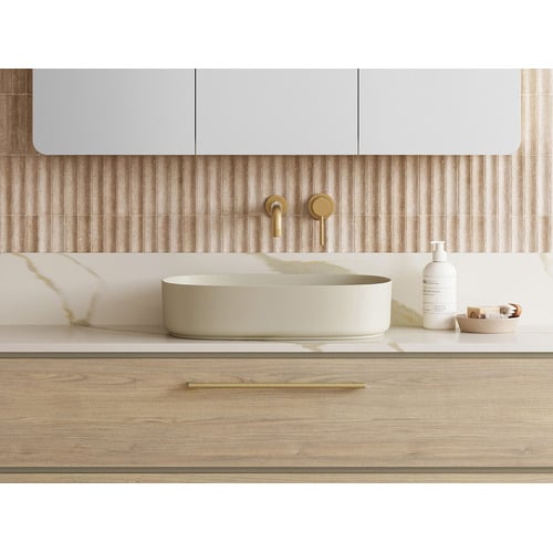 Timberline Myrtle 550mm Oval Ceramic Above Counter Basin | Temple & Webster