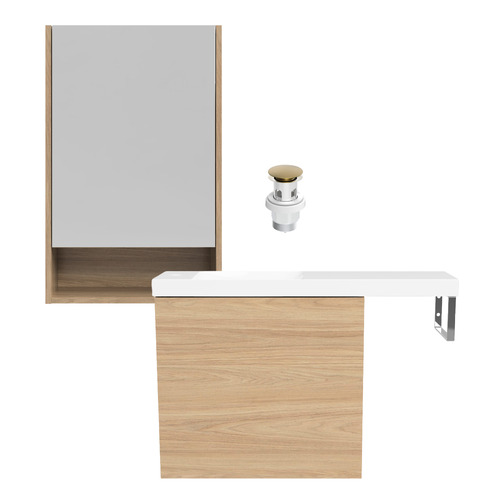 Timberline Oscar 800mm Small Space Vanity Package with Mirror Shaving ...