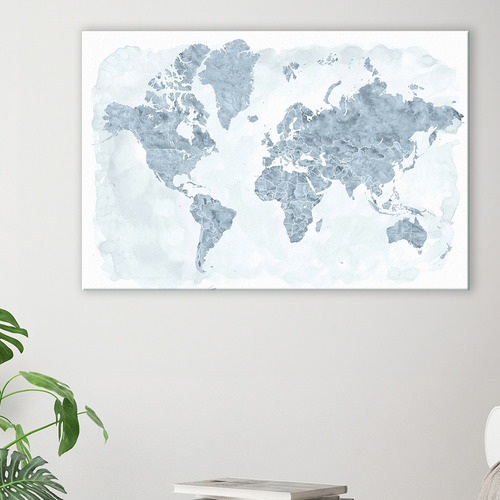 World Map Segmented Canvas Wall Art | Temple & Webster