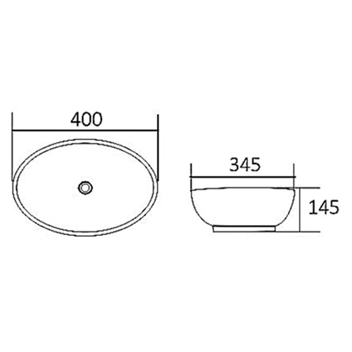 Artis 400mm Gloss White Ceramic Above Counter Basin | Temple & Webster