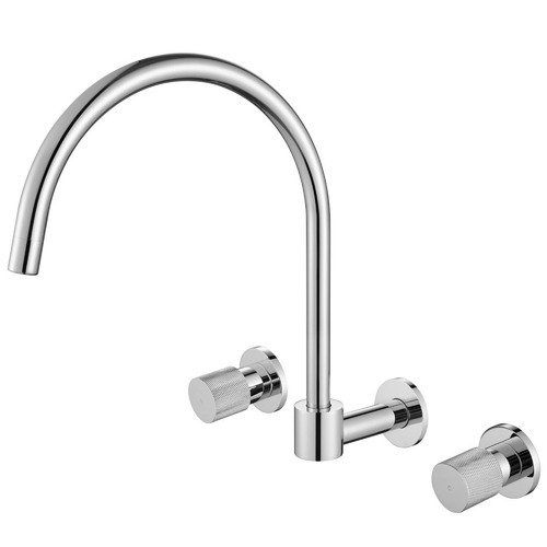 TiagoTapware Avalon Knurled Wall Spout & Kitchen Mixer Tap Set | Temple ...