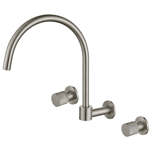 TiagoTapware Avalon Knurled Wall Spout & Kitchen Mixer Tap Set | Temple ...