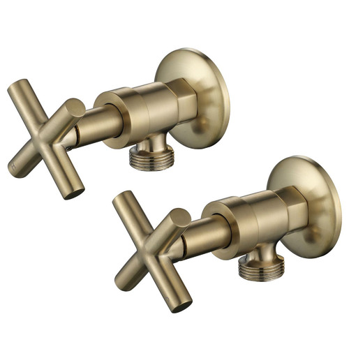 Aries Cross Handle Brass Washing Machine Stops | Temple & Webster