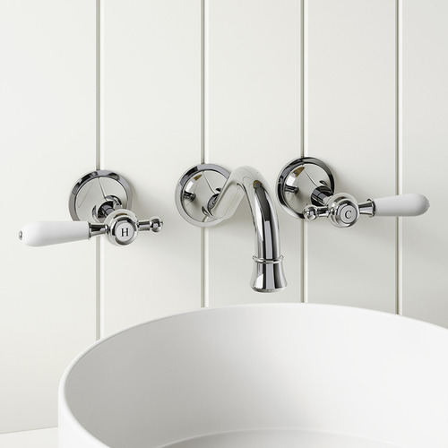 TiagoTapware Clementine Bath/Basin Wall Tap Set | Temple & Webster