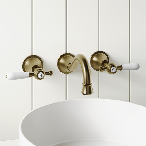 TiagoTapware Clementine Bath/Basin Wall Tap Set | Temple & Webster