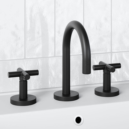 TiagoTapware Aries 130mm Cross Handle Basin Tap Set | Temple & Webster