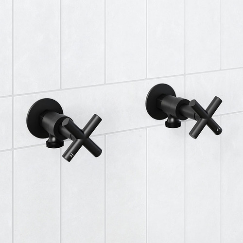 Aries Cross Handle Brass Washing Machine Stops | Temple & Webster