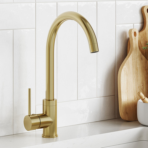 TiagoTapware Amari Stainless Steel Gooseneck Kitchen Mixer | Temple ...