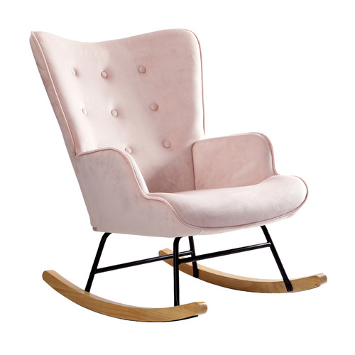 LivingFusion Sandy Velvet Rocking Chair | Temple & Webster